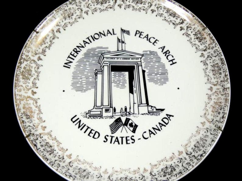 Vintage Plate International Peace Arch United States Canada | Etsy