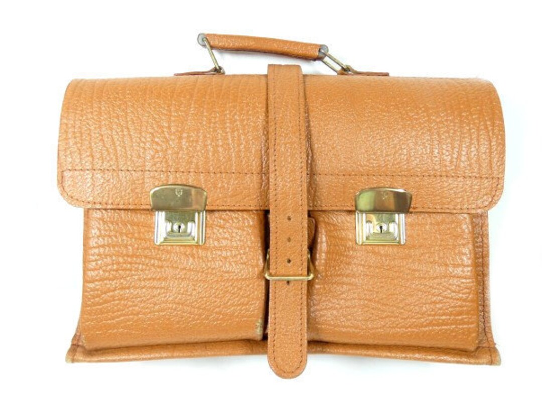 Vintage Leather School Bag Messenger Bag Office Bag Unisex Brown Bag ...