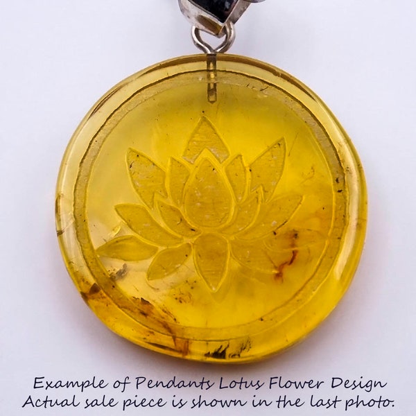 Sterling Amber Pendant - Etsy