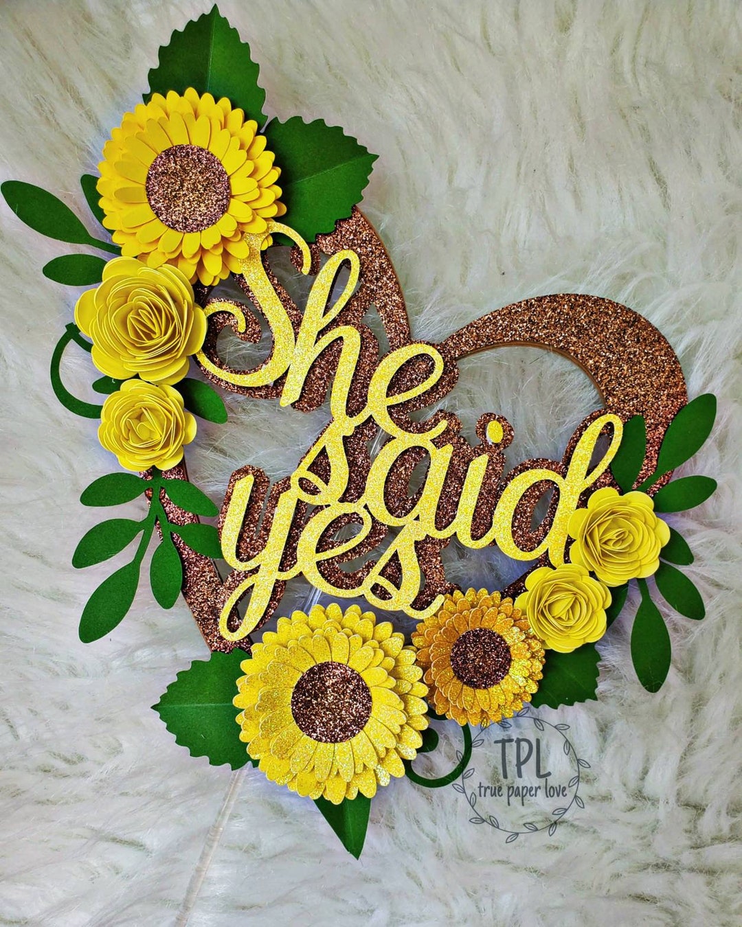 Heart Sunflower Topper - Etsy