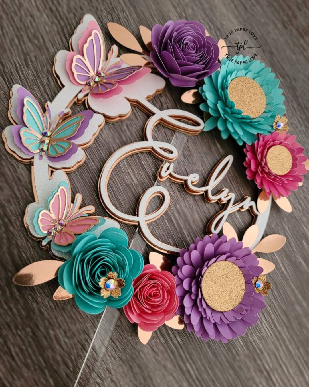 Floral Caketopper - Etsy