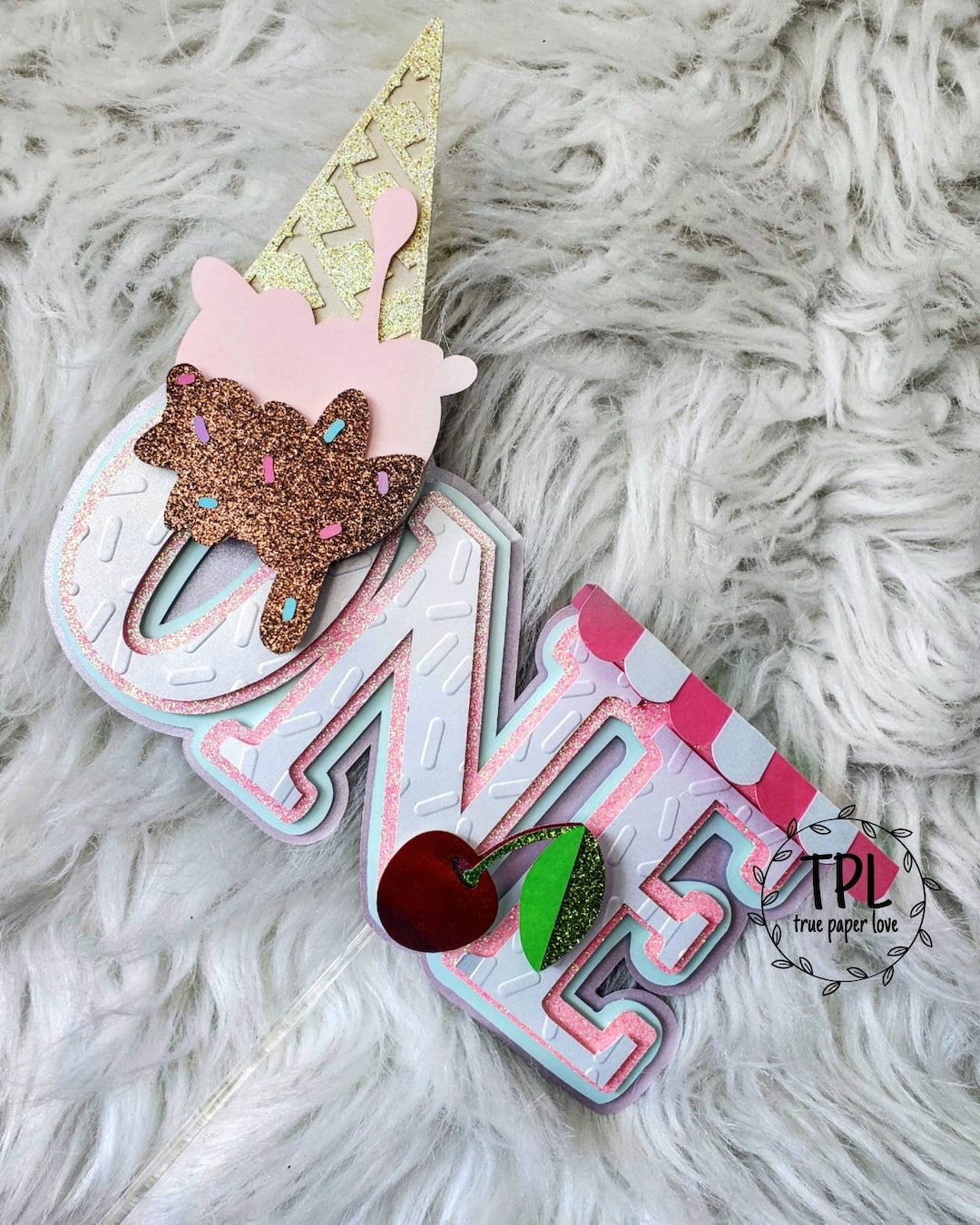 Ice Cream Cake Topper Printable