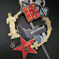 Personalized Hollywood Movie Theme Cake Topper - Custom Name, Age ...
