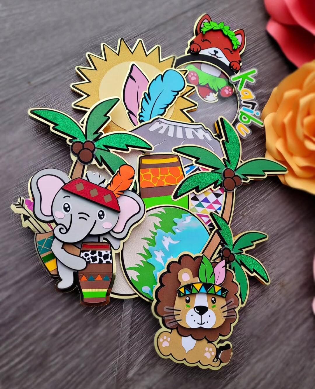 Tiki Animals Caketopper - Etsy