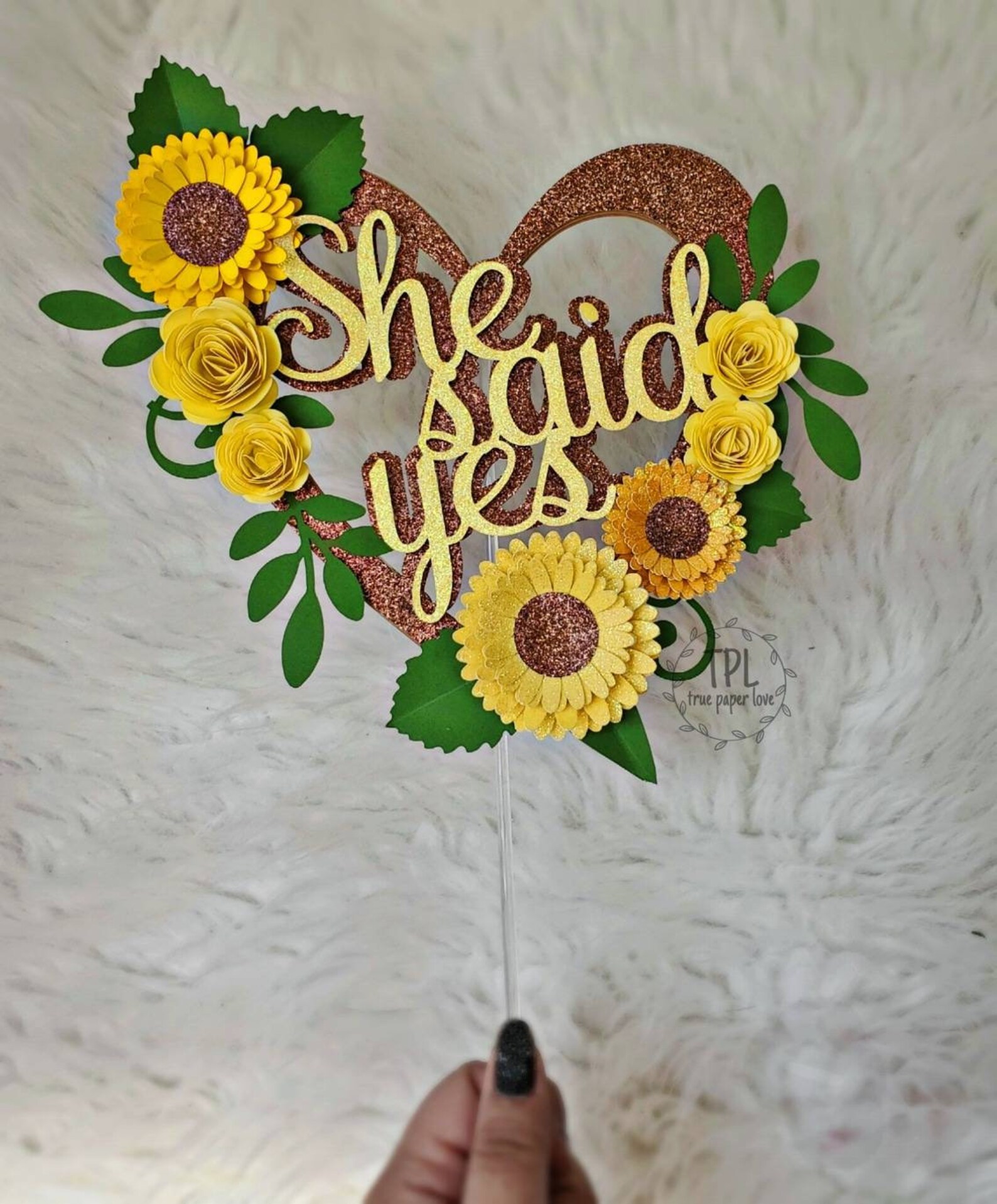 Heart Sunflower Topper - Etsy