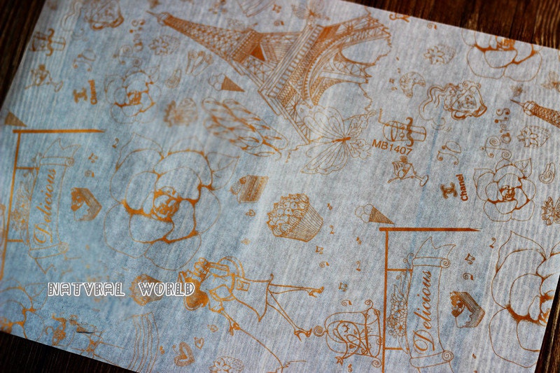 45 Sheet French Style Food Wrapping Papernougat Wrapping | Etsy