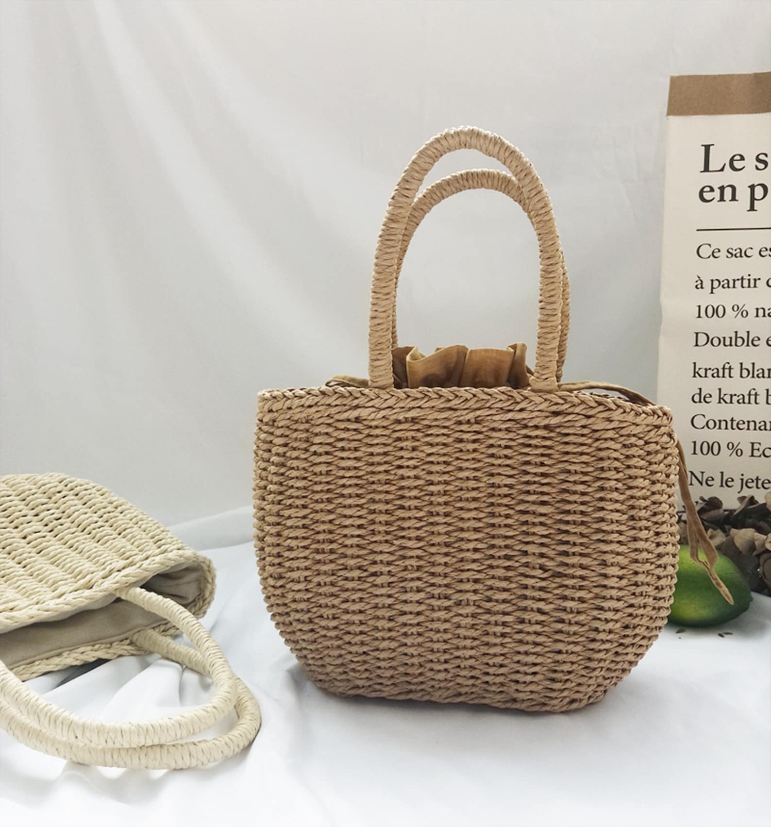 Hand-made Straw Bag Women Beach Woven Bags for Summer Travel | Etsy