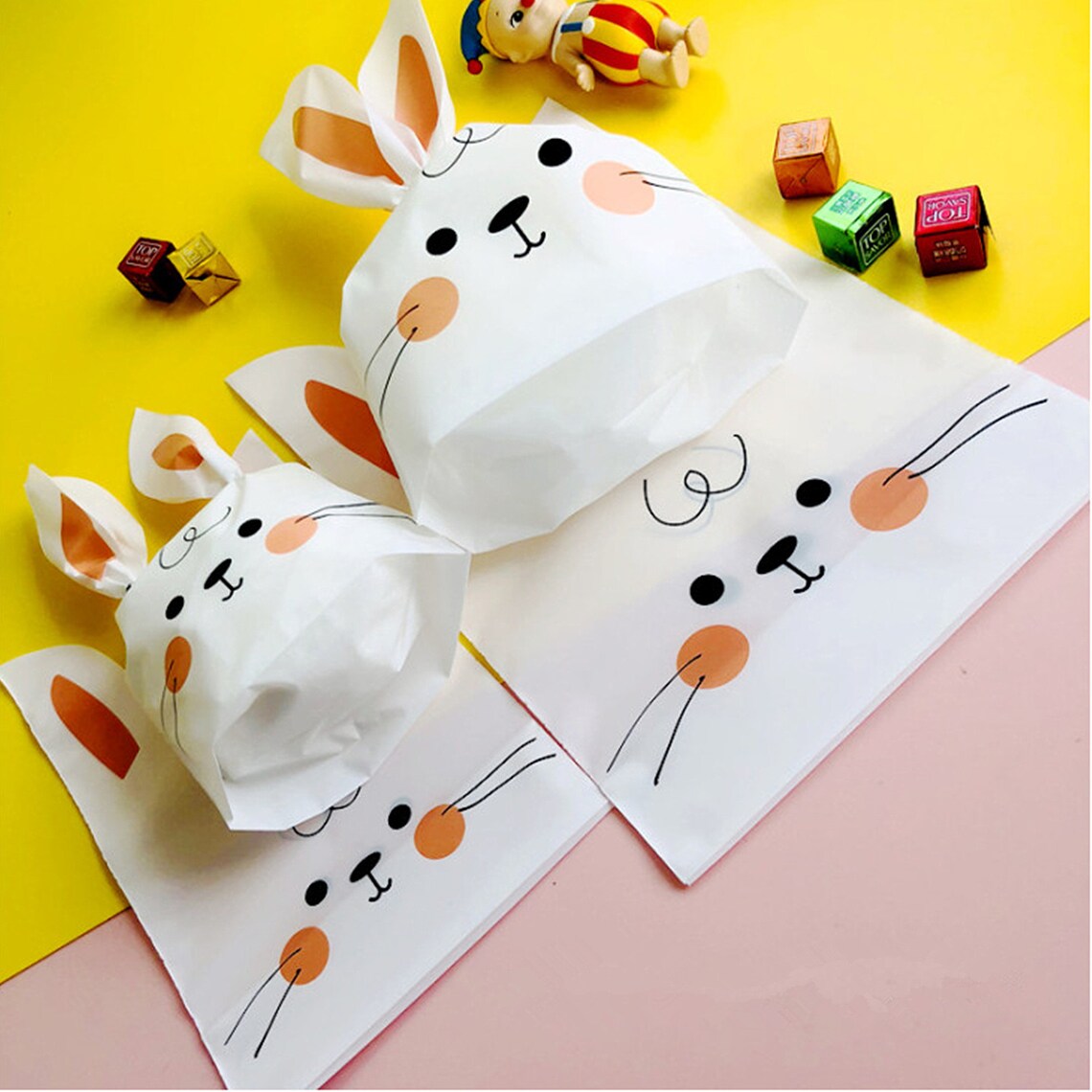 50X Rabbit Cookie Cellophane Bags Cake Cookies Wrappers | Etsy