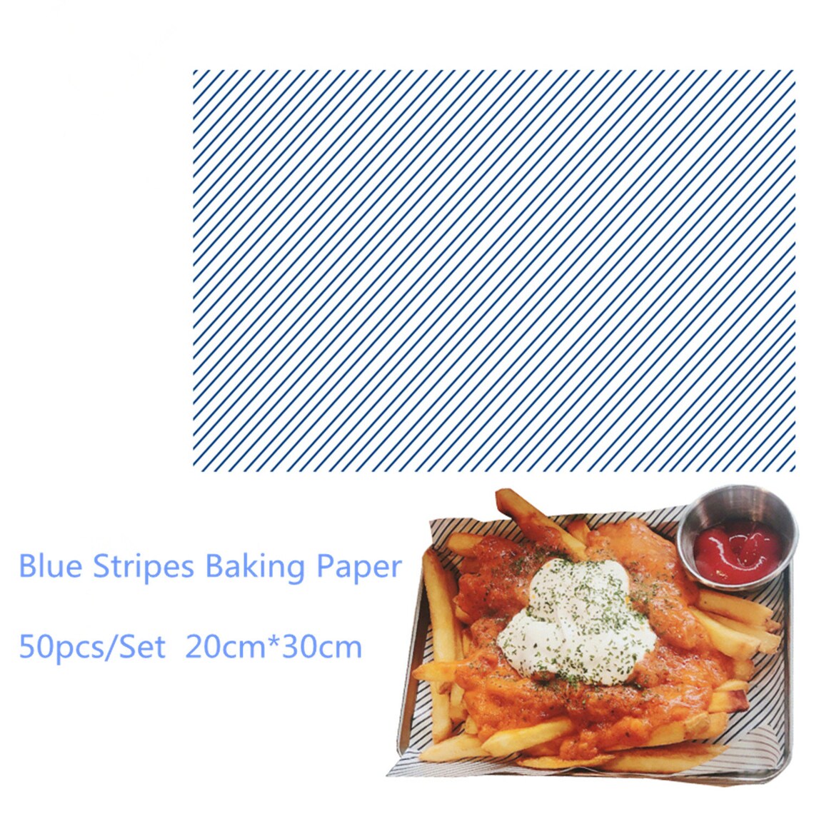 45 sheet Blue Stripe Food Wrapping PaperNougat Soap cake Wax | Etsy