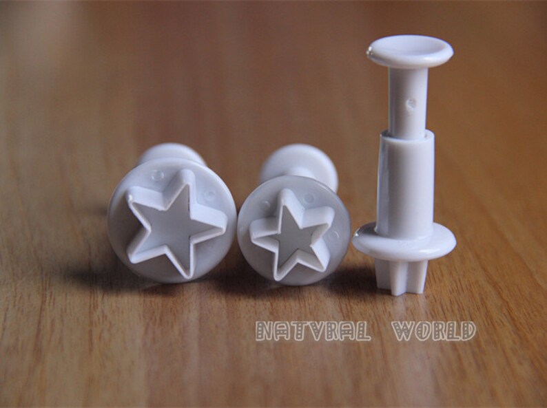 Set of 3 mini star cookie cutter fondant Decorating | Etsy