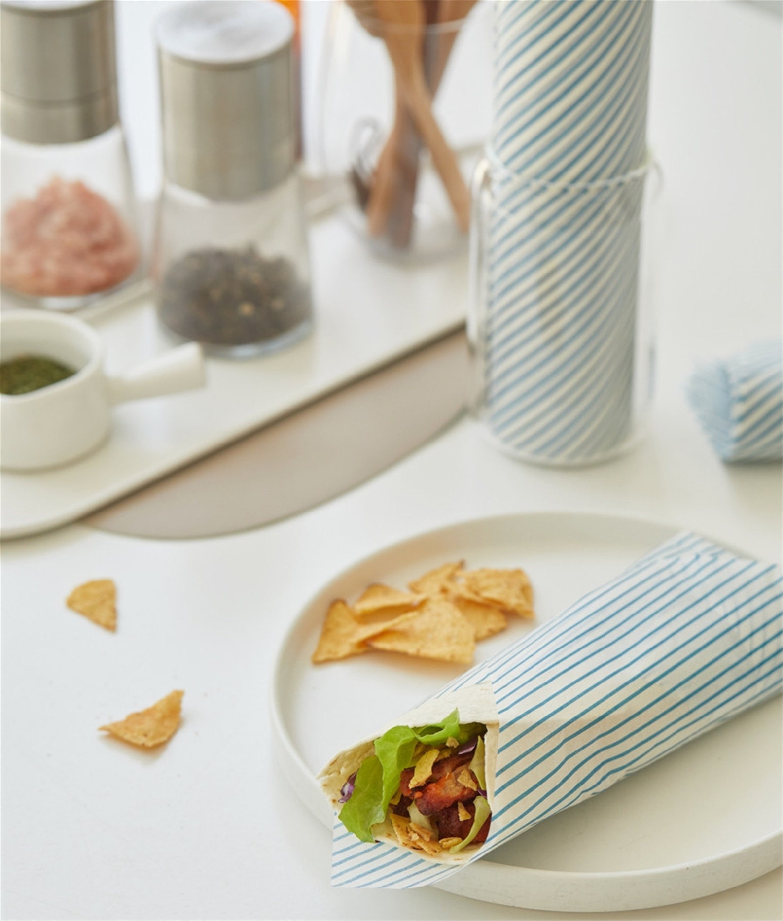 45 Sheet Blue Stripe Food Wrapping Papernougat Soap Cake Wax - Etsy