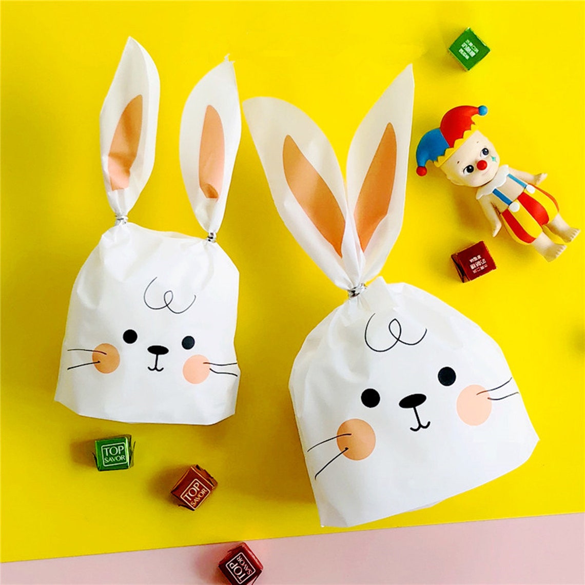 50X Rabbit Cookie Cellophane Bags Cake Cookies Wrappers | Etsy