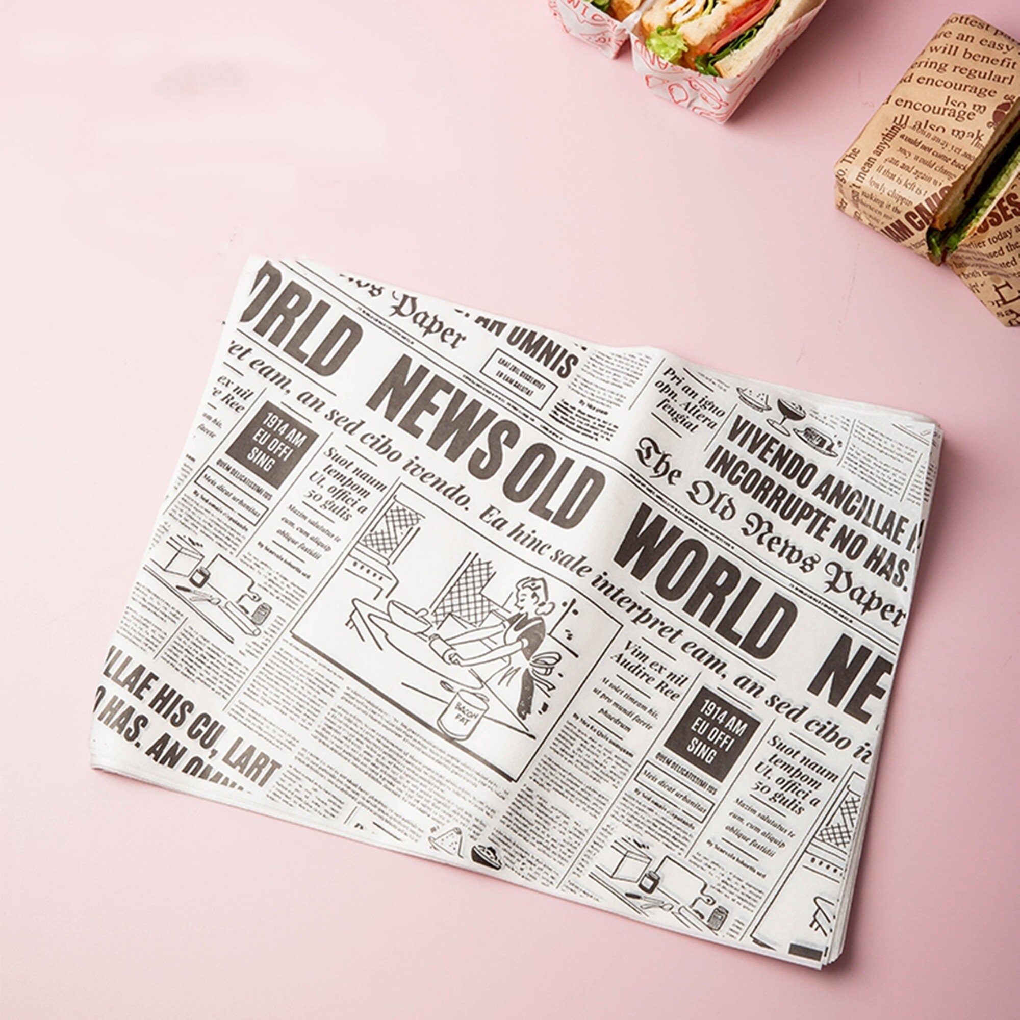 45 sheet Oil paper Food Wrapping Paper Food baking Paper | Etsy