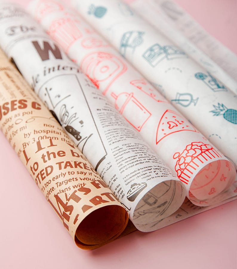 45 sheet Oil paper Food Wrapping Paper Food baking Paper | Etsy