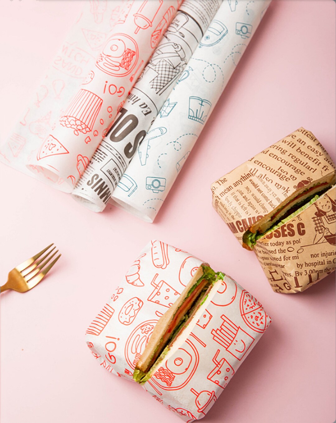 45 Sheet ,oil Paper, Food Wrapping Paper, Food Baking Paper Hamburgers ...