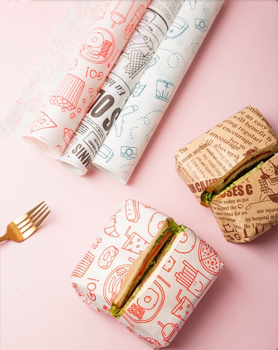 45 sheet Oil paper Food Wrapping Paper Food baking Paper | Etsy