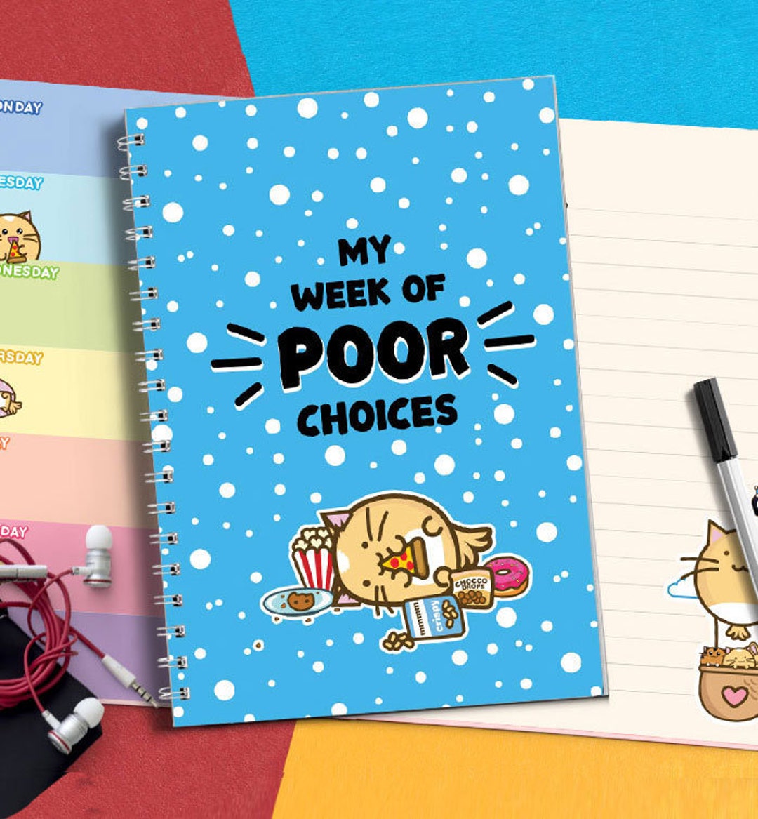 My Week of Poor Choices Planner Diary Gift Set Fuzzballs Kawaii ...