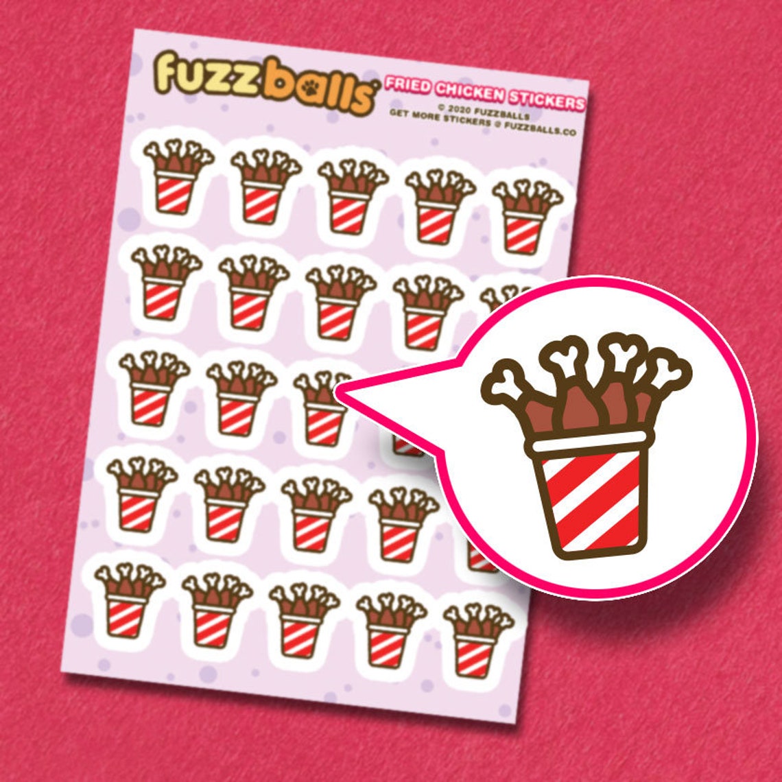Fried Chicken Planner Stickers Food KFC Bucket Calendar - Etsy