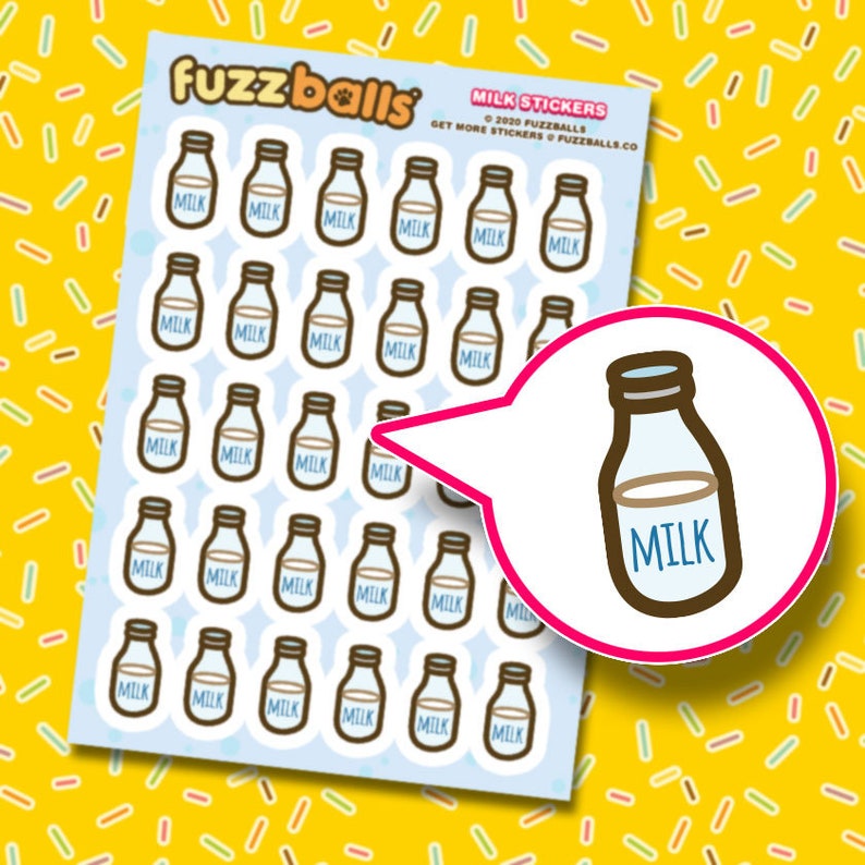 Milk Bottle Planner Stickers Drink Food Calendar Filofax - Etsy