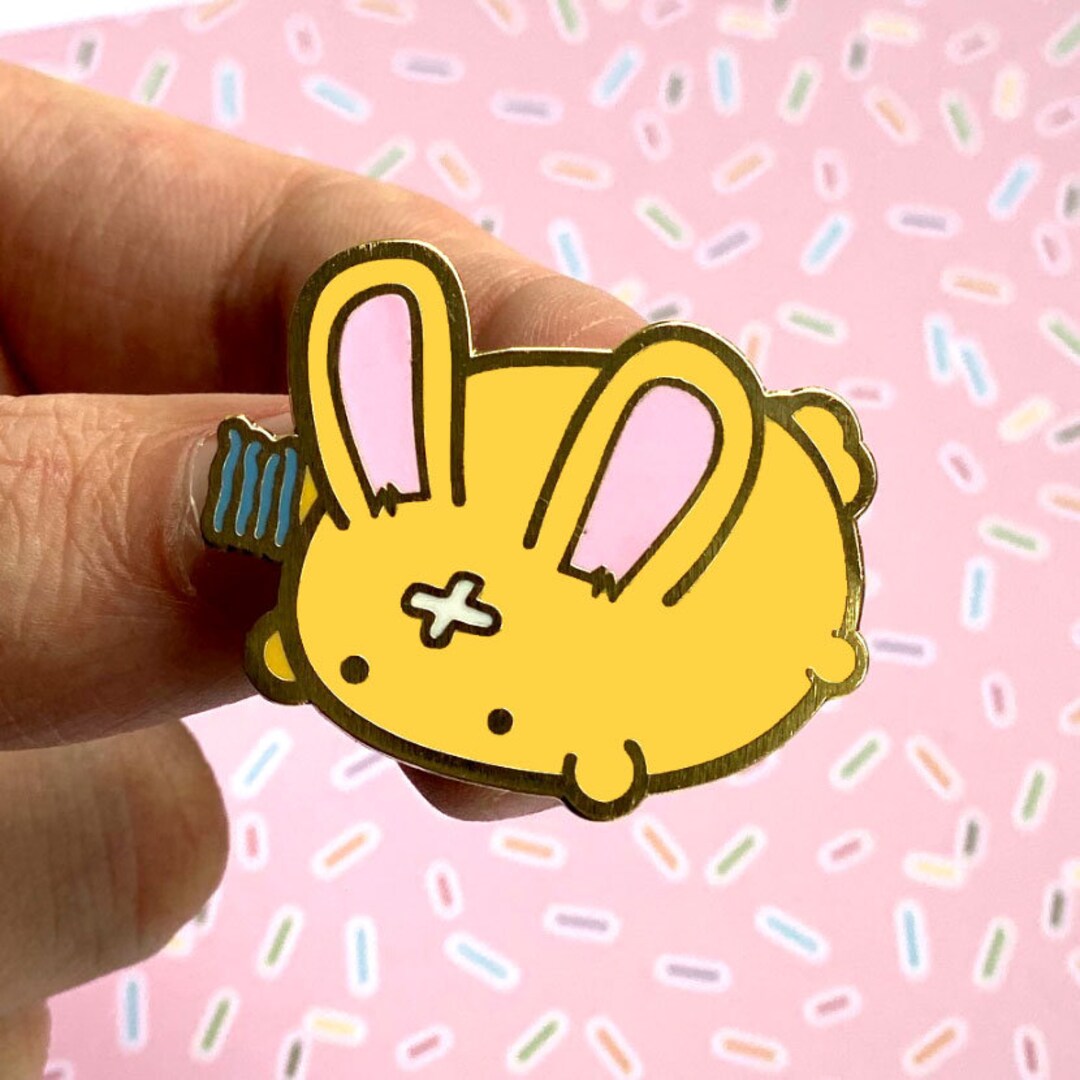 Deflated Bunny Hard Enamel Pin Bunny Pin Rabbit Pin Sad - Etsy