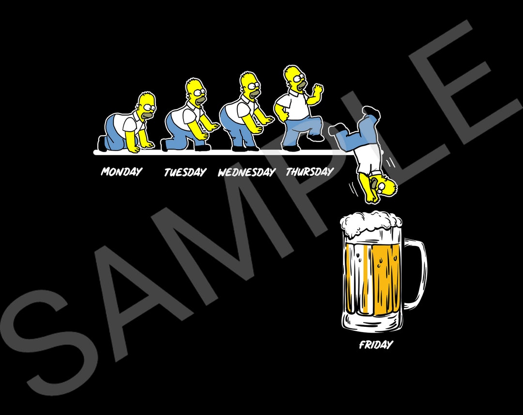 Monday ... Friday Hommer Simpson Drink Beer Father Day the Simpson Png ...