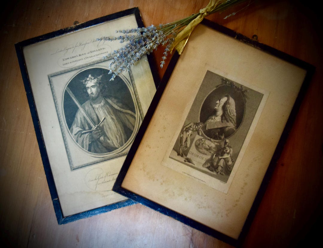 A Pair of English Antique Engravings From C.1700 Sku: C253 - Etsy