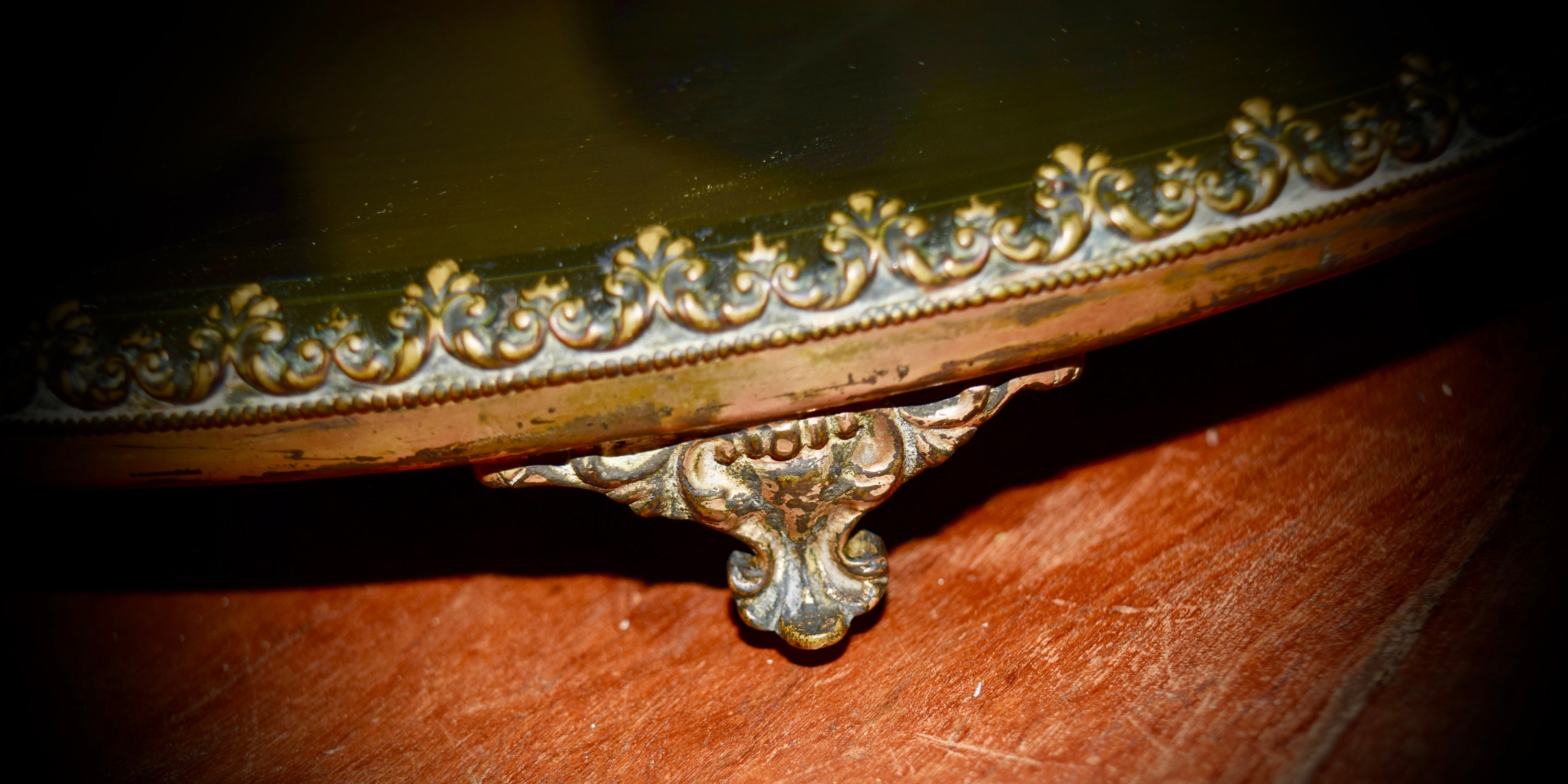 Victorian Brass Edge Trim Plateau Vanity Perfume Beveled - Etsy