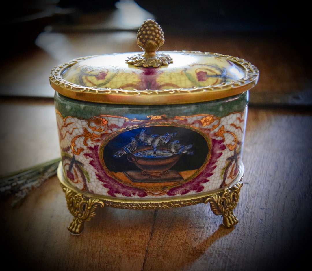 Beautiful Porcelain Casket Box Sku: C515 - Etsy