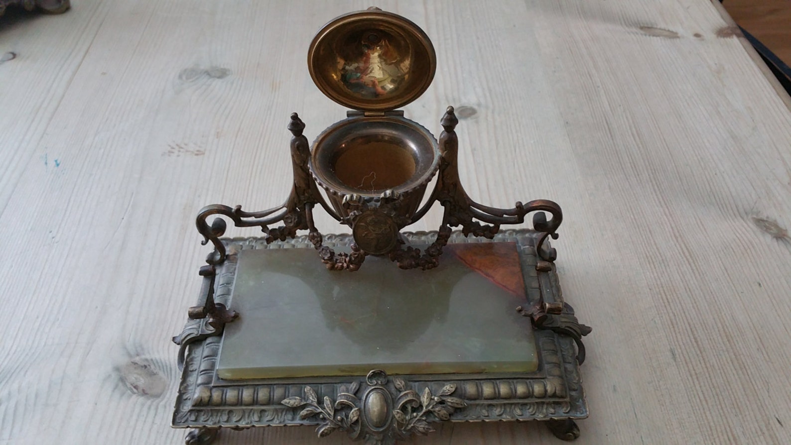 French Bronzed 19th Century Inkwell Sku: C009 - Etsy