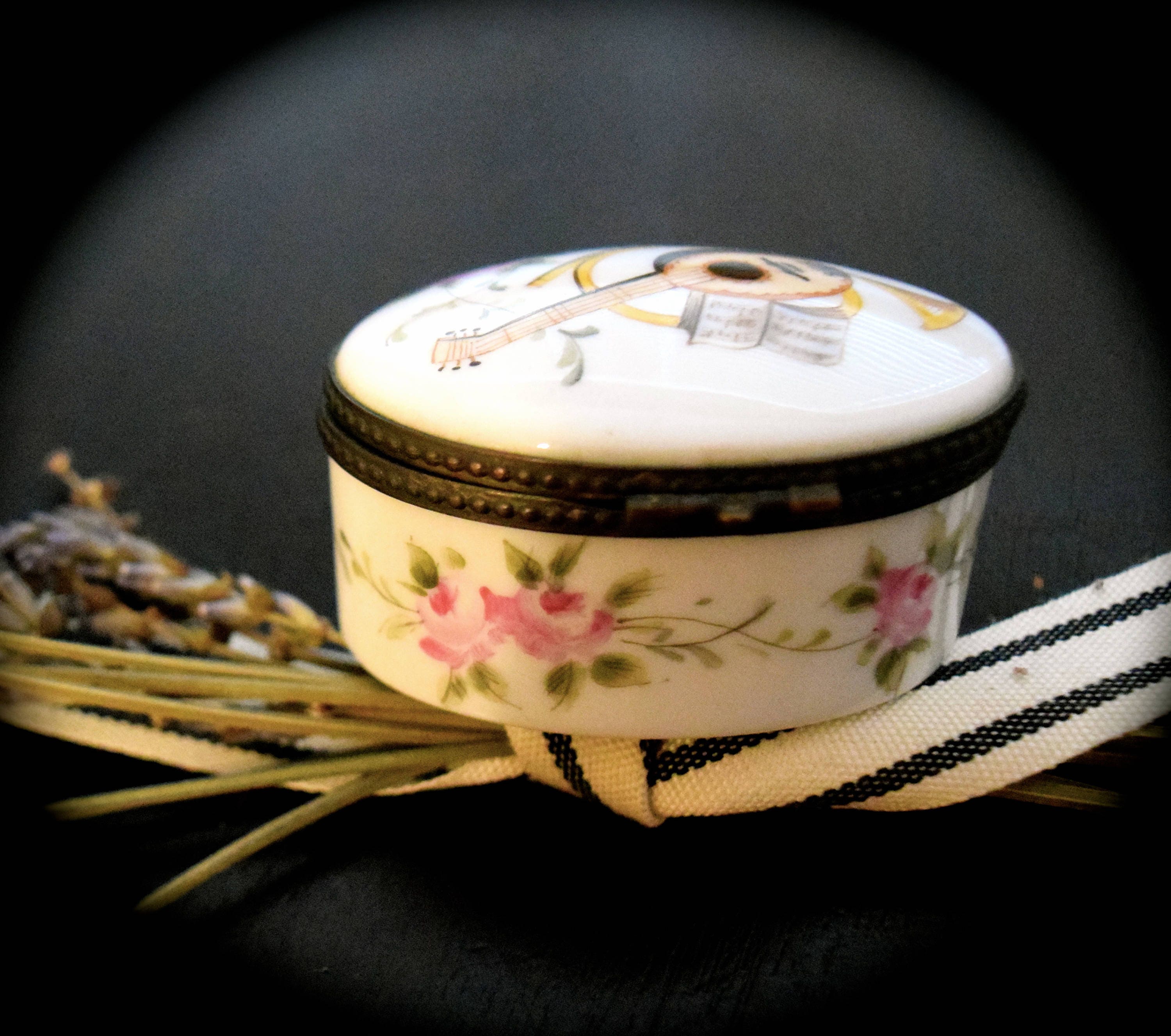 Vintage French Limoges Box With Guitar and Horn Sku: L267 - Etsy