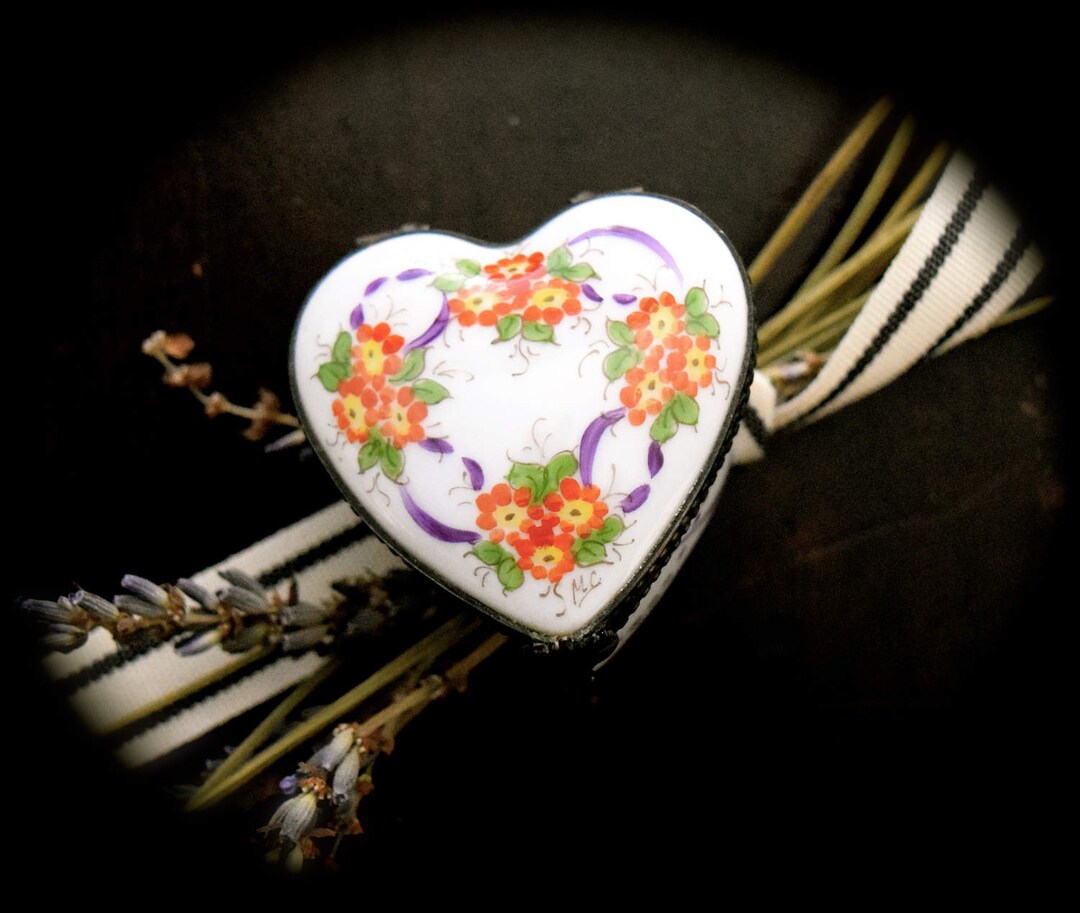Vintage French Limoges Heart Box Sku: L263 - Etsy