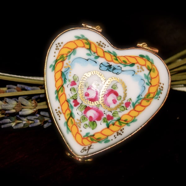Limoges Heart Box - Etsy