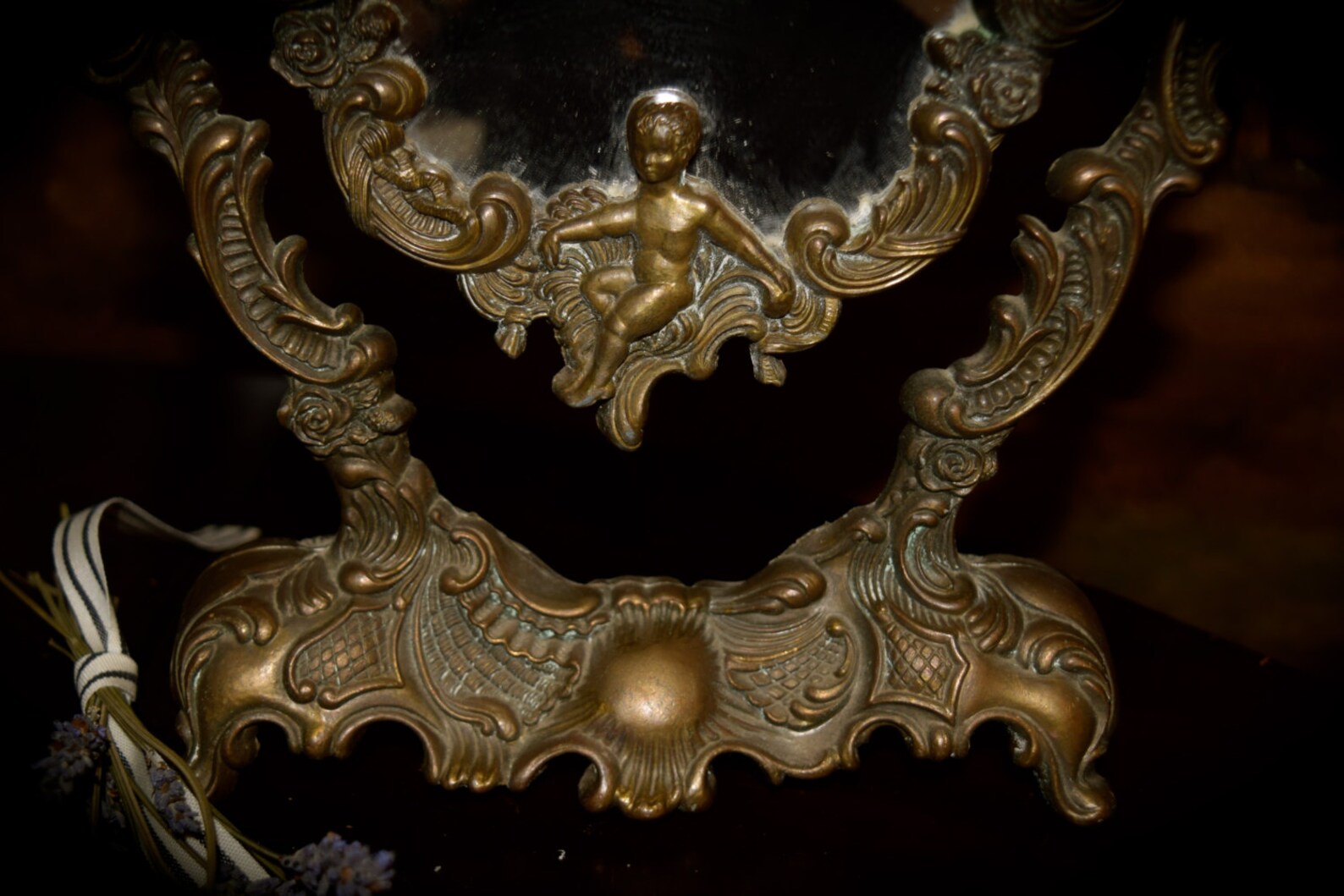 Antique Brass Putti Angel Rococo Style Mirror Sku: C154 - Etsy