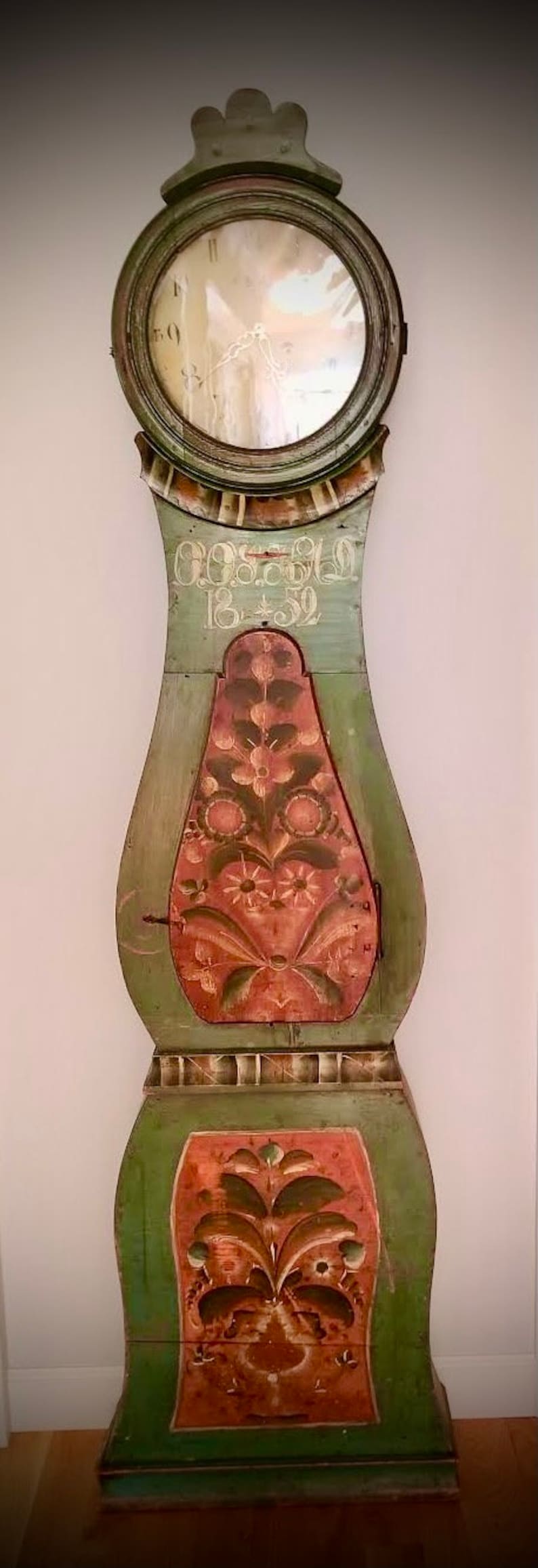 Antique Swedish Mora Hand Painted Stand up Clock C.1852 Sku: C519 - Etsy