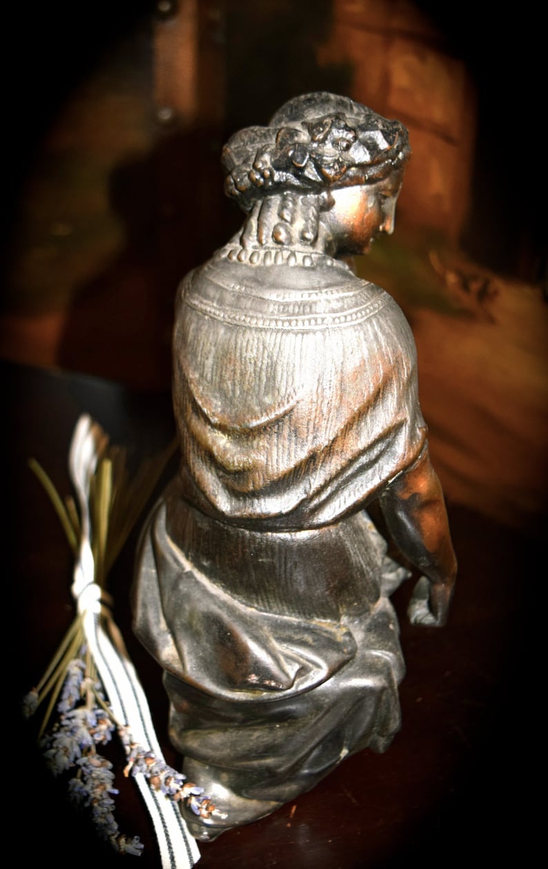 Antique Spelter Cast Metal Sitting Woman Clock Topper Sku: C261 - Etsy