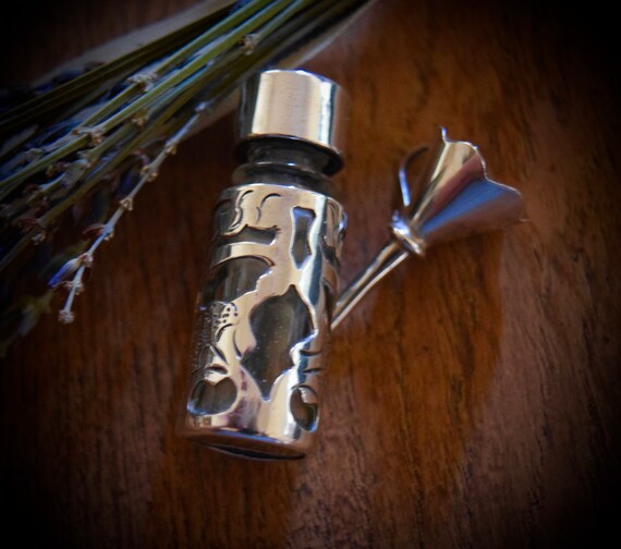 Antique Sterling Silver Perfume Bottle with Funnel … - Gem