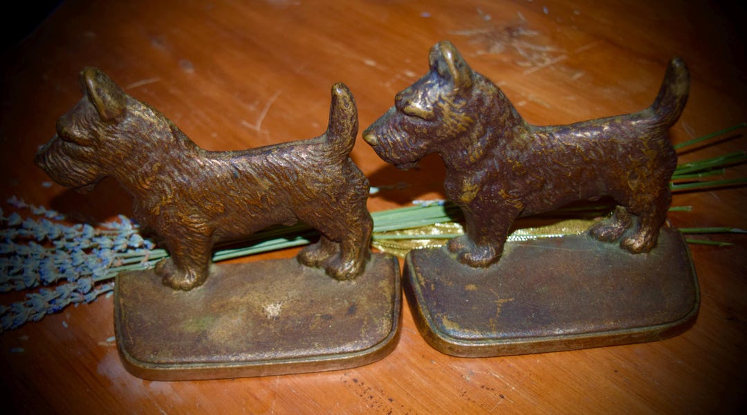 Vintage Bronzed Brass Scotty Dogs Book Ends Sku: C246 - Etsy