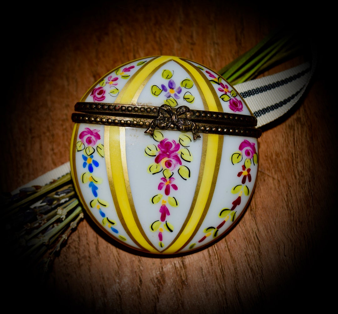 Vintage French Round Limoges Box With Floral Pattern Sku: L336 - Etsy