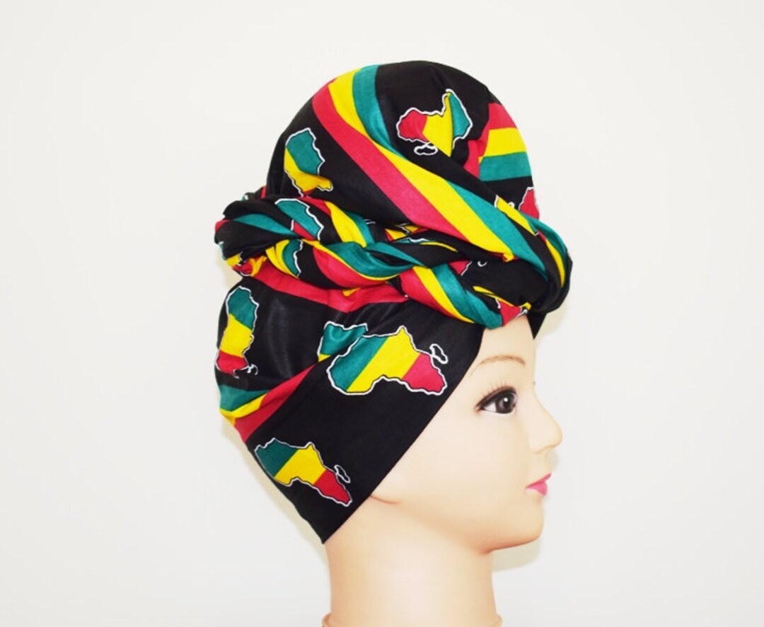 Bongo Natty Africa Map Ankara Head Wrap, DIY Head Tie, Stylish African ...