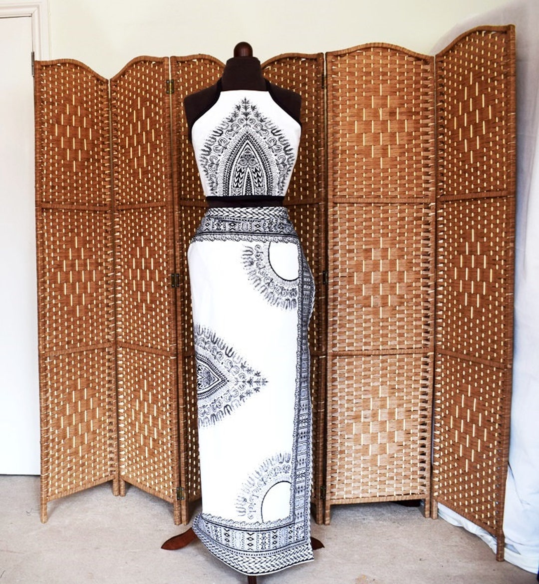 White and Black Angelina Wrappa and Halter Top, Ankara Lapa/wrappa ...