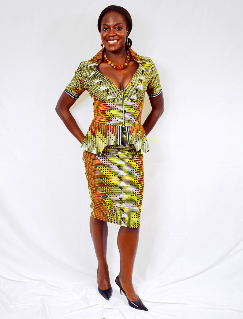 Schona Tribal Print African Wax Suit, Ladies' Suit. African Dress ...