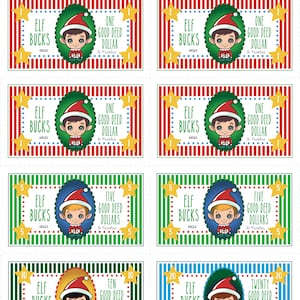 Christmas Elf Chore List & Reward Instant Download Earn Elf Bucks ...