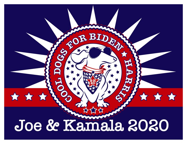 Dachshund Digital Biden Harris Sign 2020. VOTE With Cool Dog | Etsy