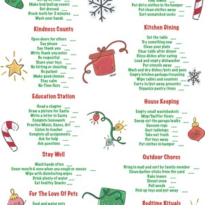 Christmas Elf Chore List & Reward Instant Download Earn Elf Bucks ...