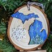 Hand Painted Michigan Northern Lights Wood Ornament Original With ...