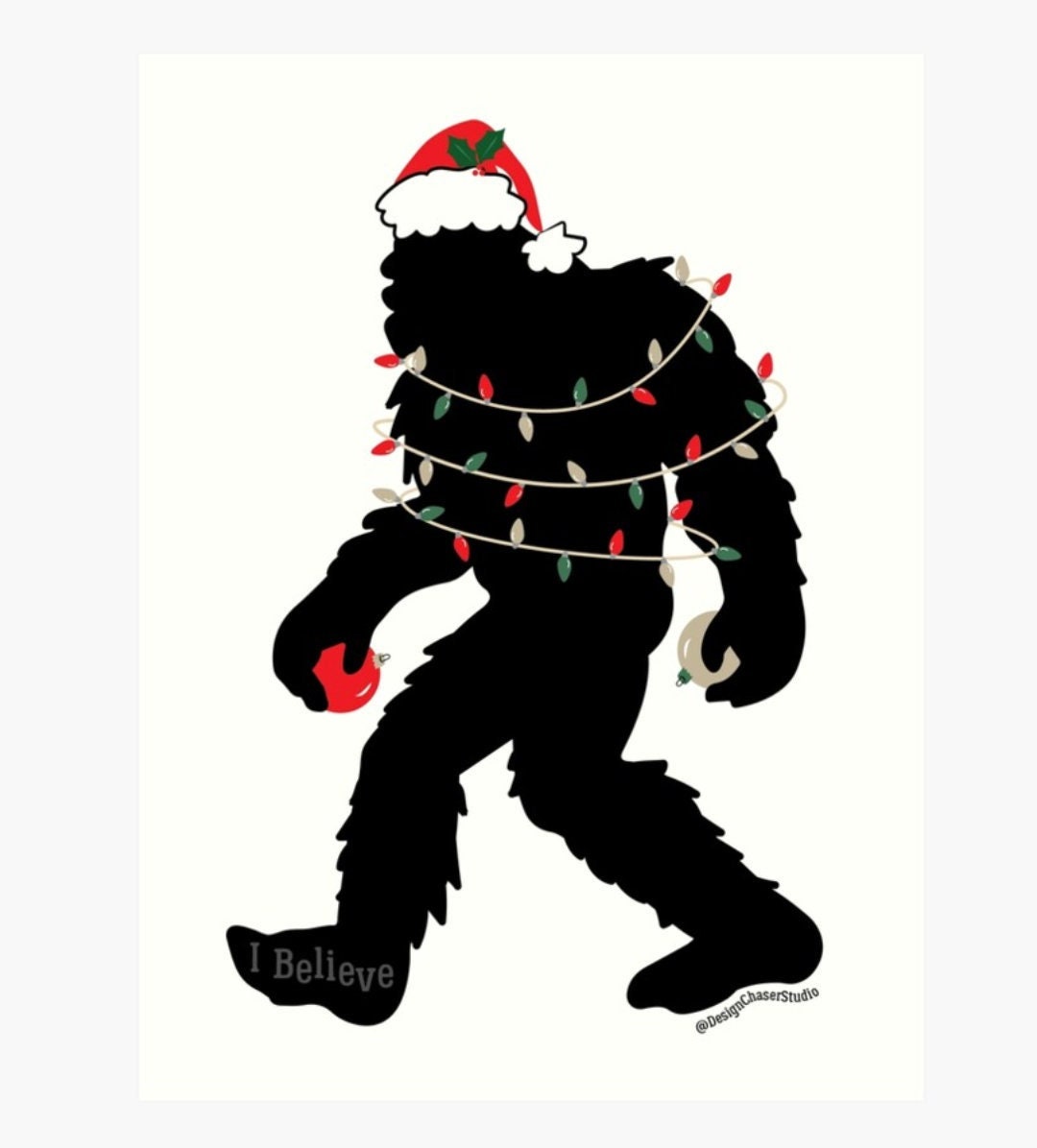 Christmas Bigfoot Digital Download Printable Festive Sasquatch for ...