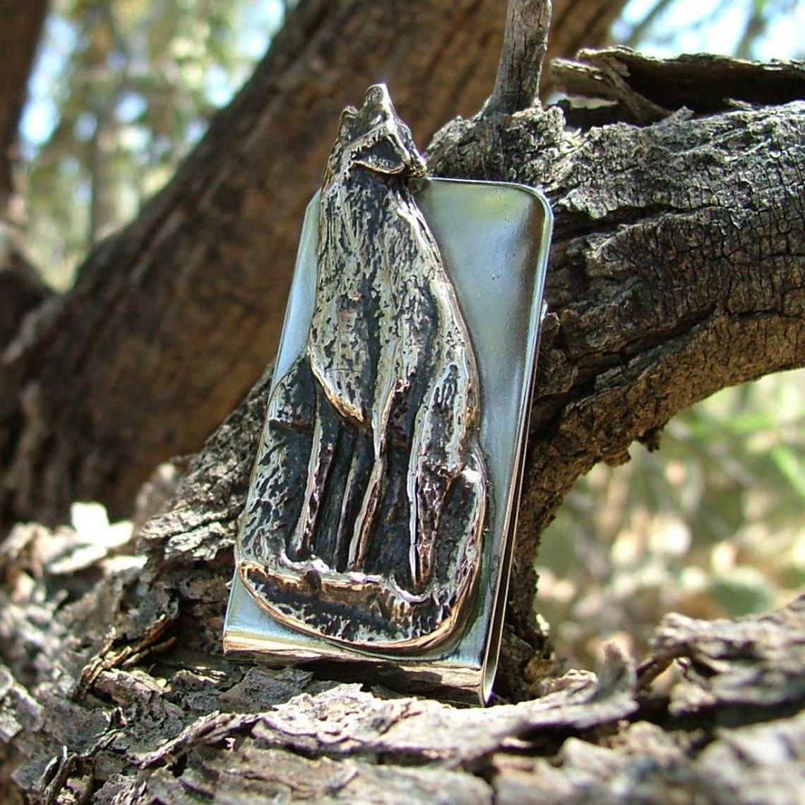 Bronze Howling Wolf Money Clip - Etsy