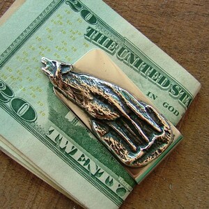 Bronze Howling Wolf Money Clip - Etsy
