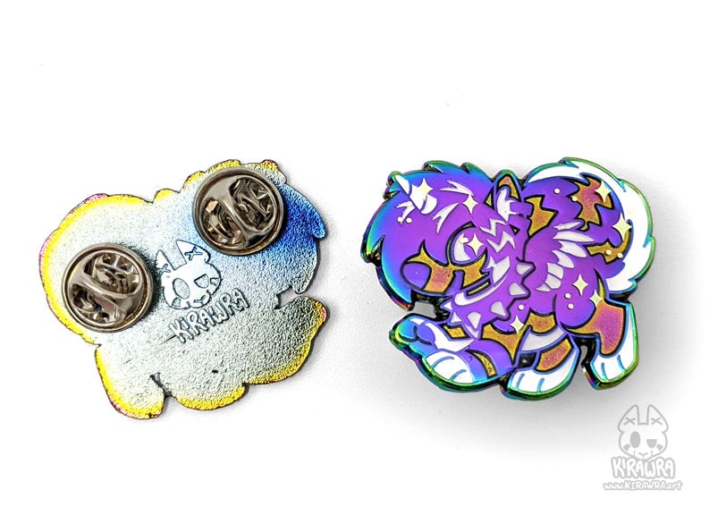 Anodized Sparkledog Pin Soft Enamel Rainbow Fursona Furry - Etsy