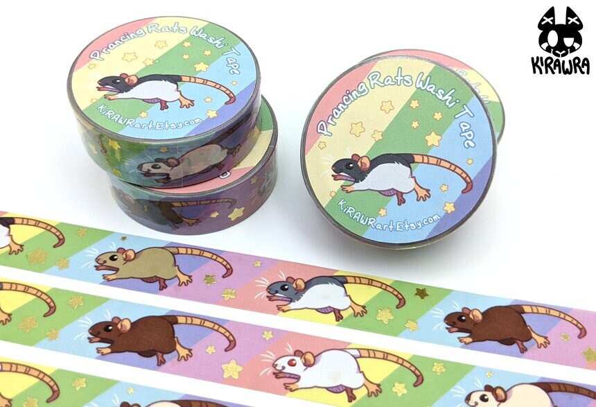 Rainbow Rats Washi Tape Crafting Decoration Decorative Rat - Etsy